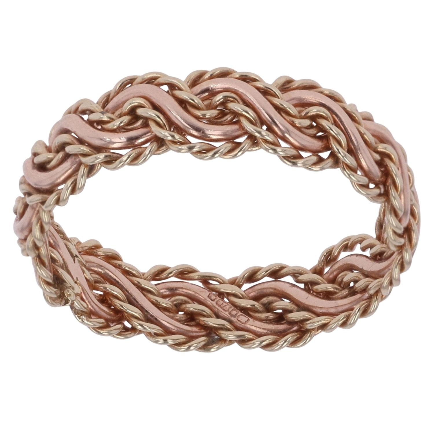 9ct Yellow and Rose Gold Clogau Rope Twist Ring RAMS685366893033 ...