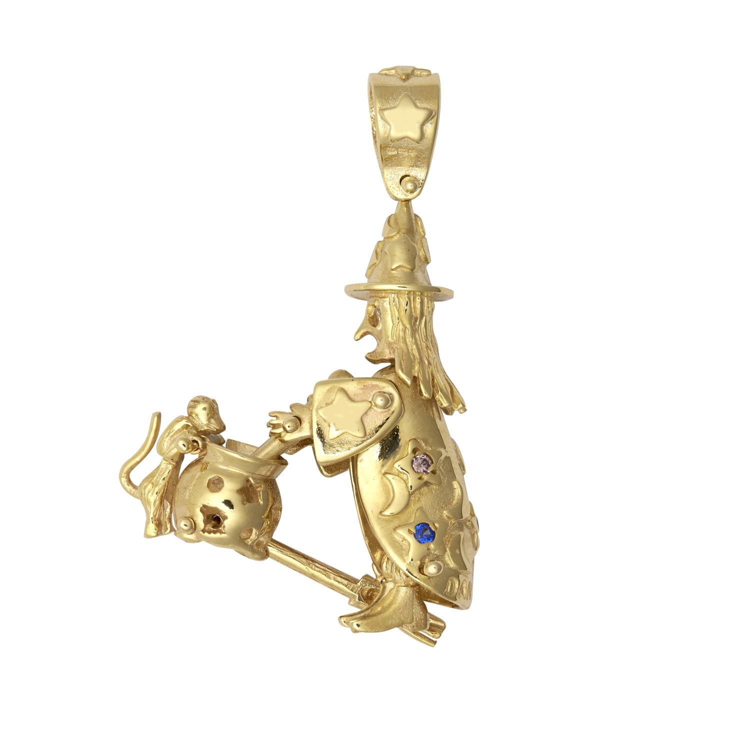 9ct Yellow Gold Moveable Cubic Zirconia Witch Pendant RAMSCL097 ...