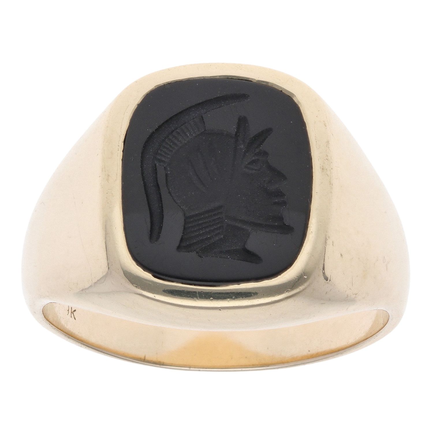 9ct Yellow Gold Hematite Centurion Signet Ring RAMS177359017001 ...