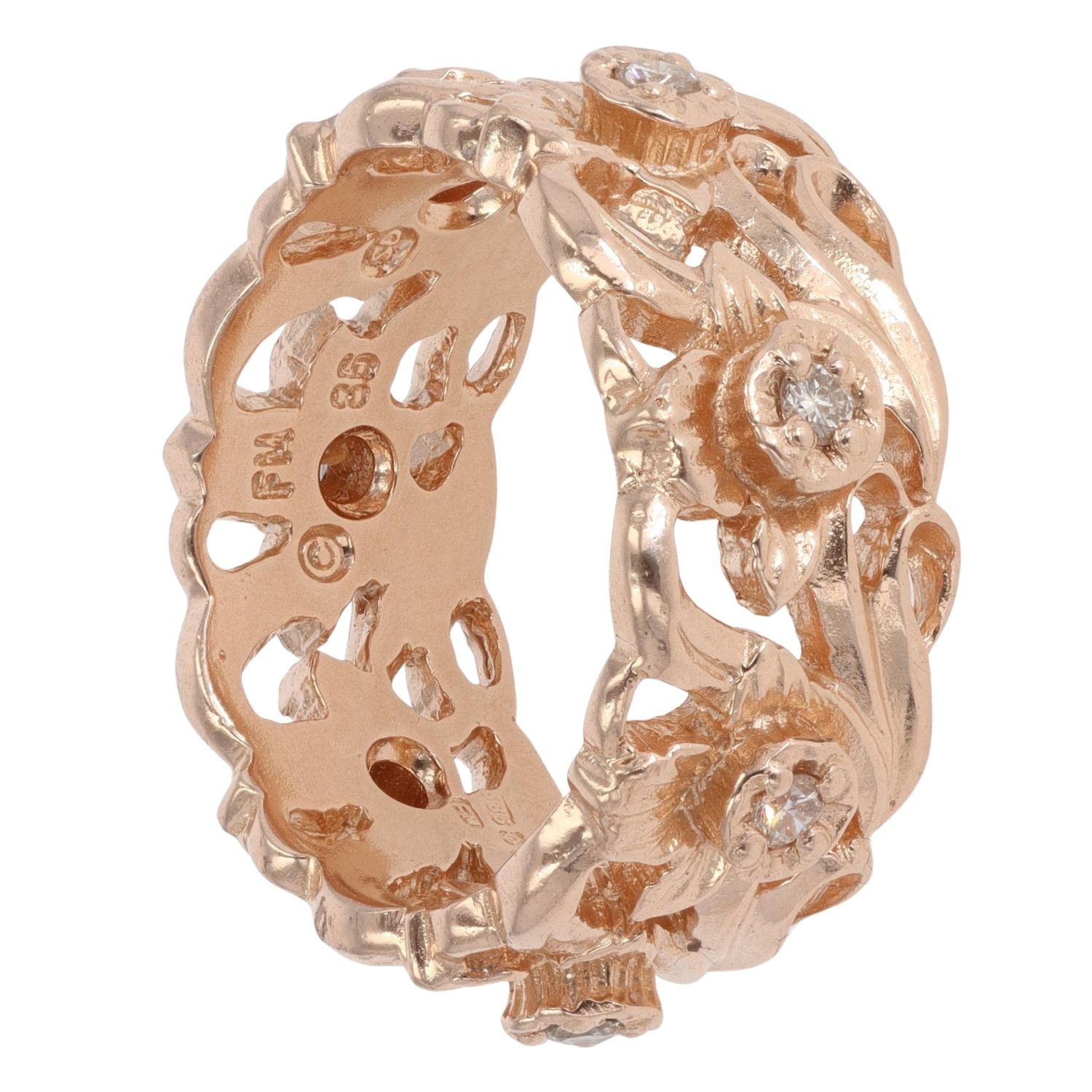 14ct Rose Gold 0.20ct Brilliant Cut Diamond Fancy Daffodil Ring ...