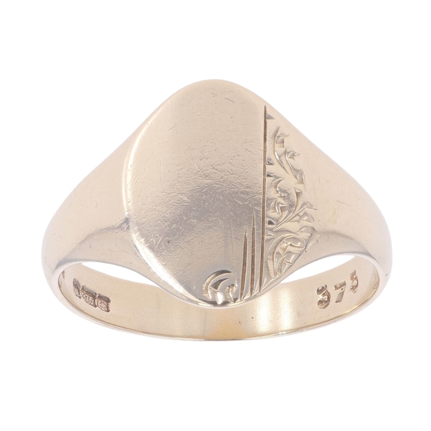 9ct Yellow Gold Patterned Signet Ring RAMS142329159004 | Ramsdens Jewellery