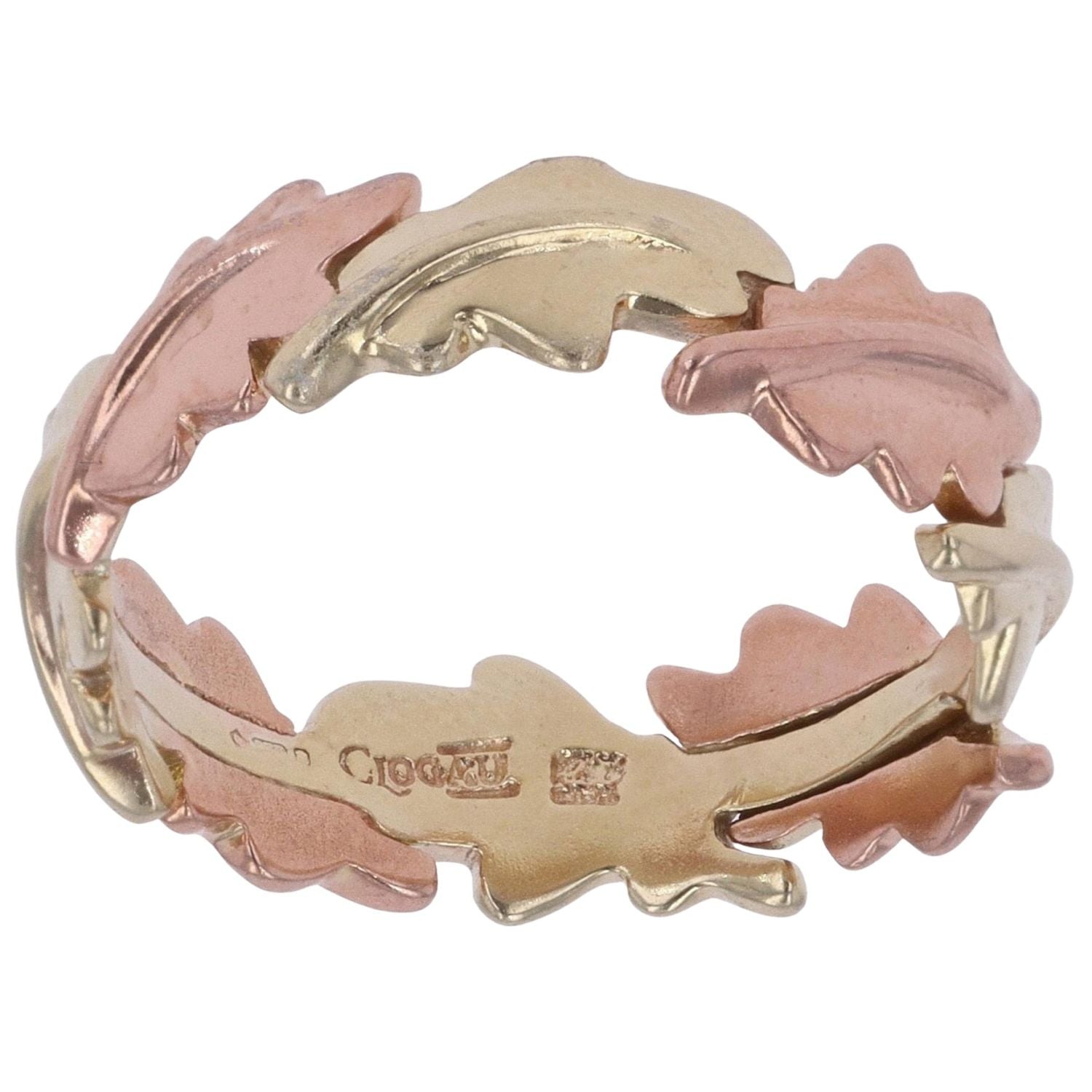 9ct Yellow and Rose Gold Clogau Oak Leaf Ring RAMS675370171021 ...