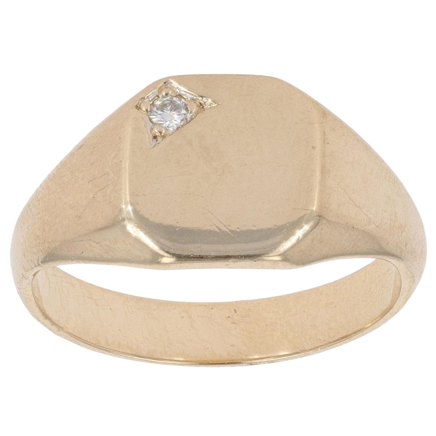9ct Yellow Gold 0.05ct Diamond Signet Ring RAMS703362709007 | Ramsdens ...