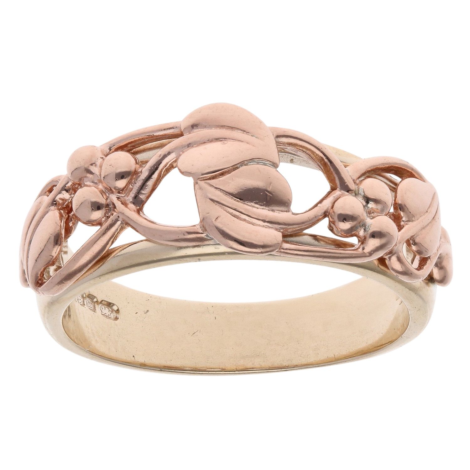9ct Yellow and Rose Gold Clogau Vine Of Life Ring RAMS994365938010 ...