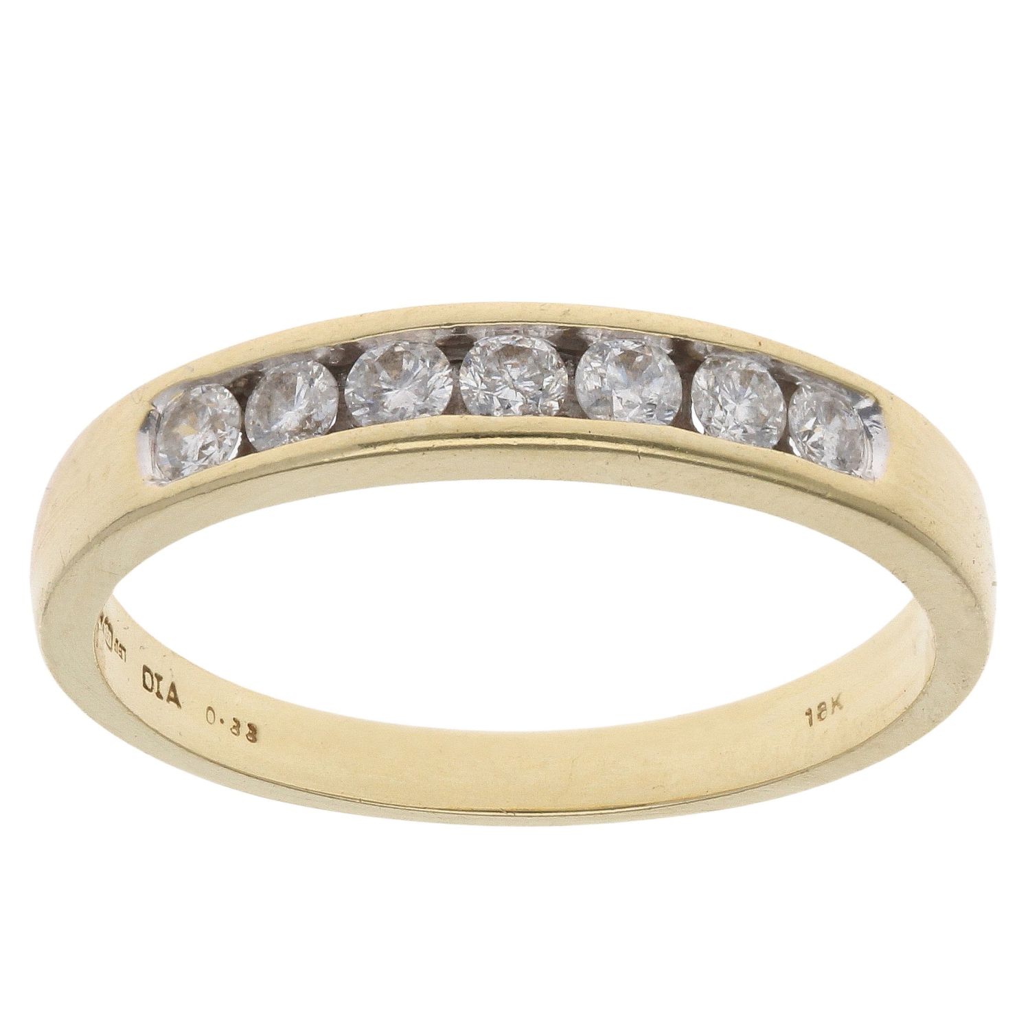 18ct Yellow Gold 0.33ct Brilliant Cut Diamond Half Eternity Ring ...