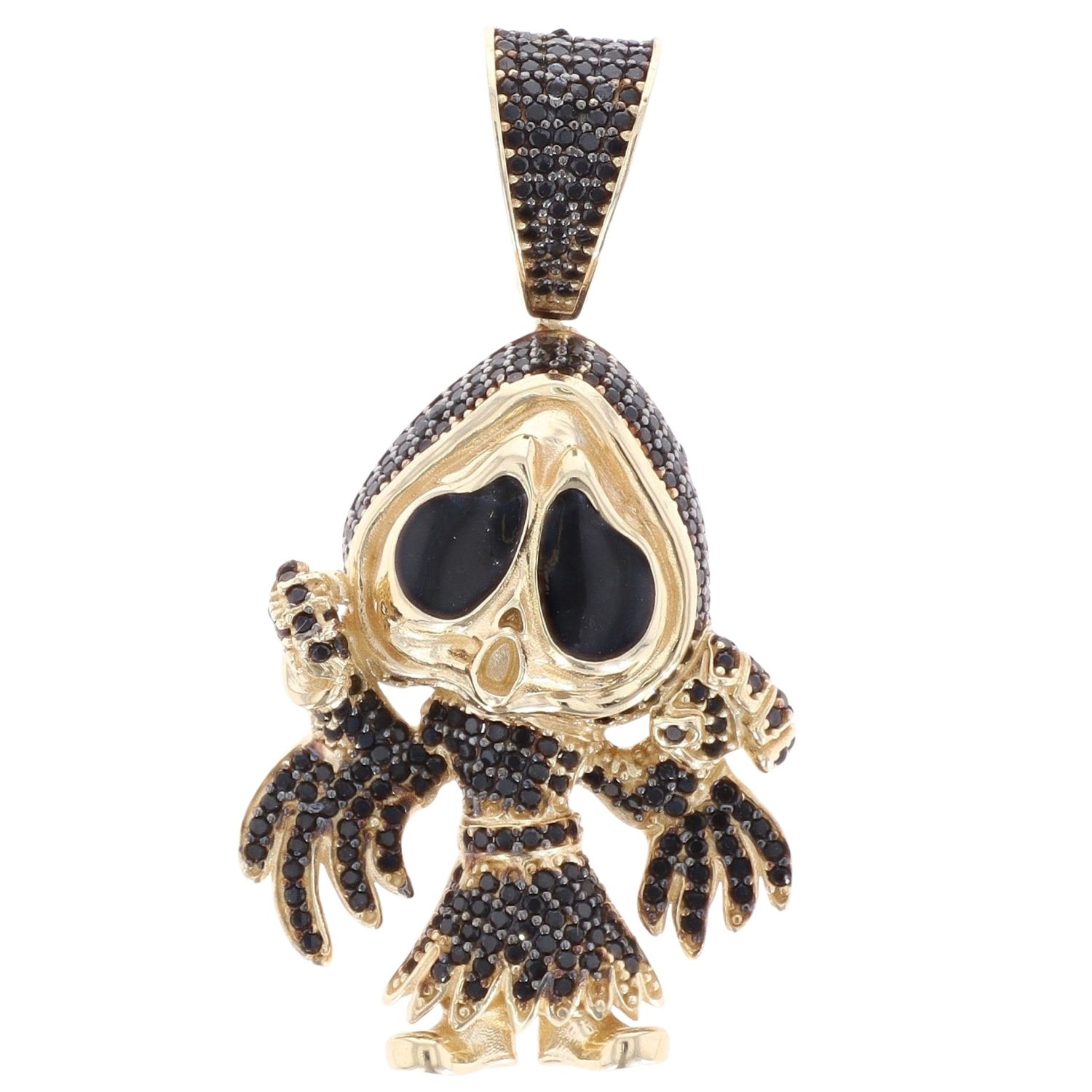 9ct Yellow Gold Black Gemstone Scream Figure Pendant RAMS3380000277 ...