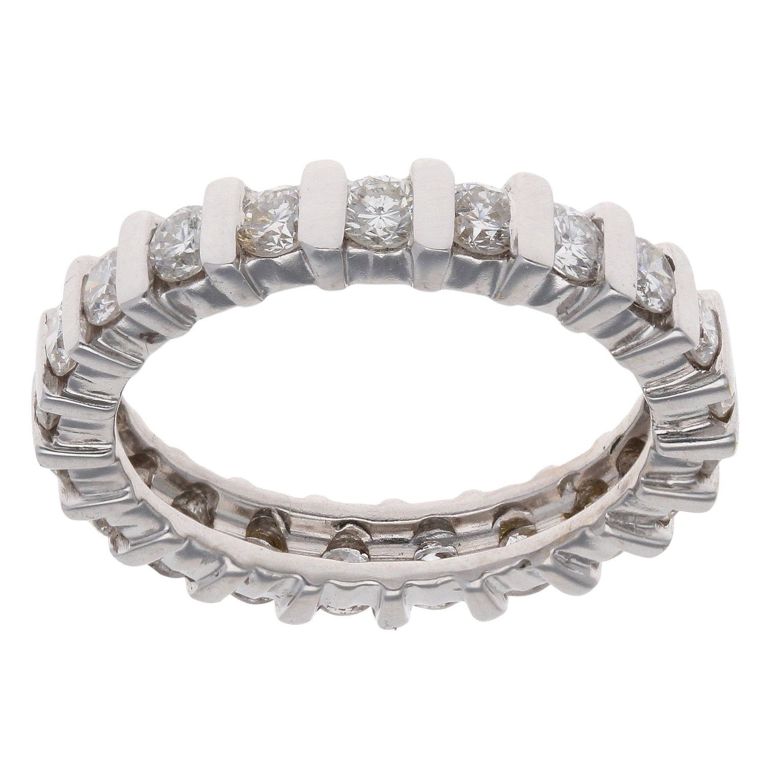 18ct White Gold 1.49ct Diamond Full Eternity Ring RAMS220200128602 | Ramsdens Jewellery