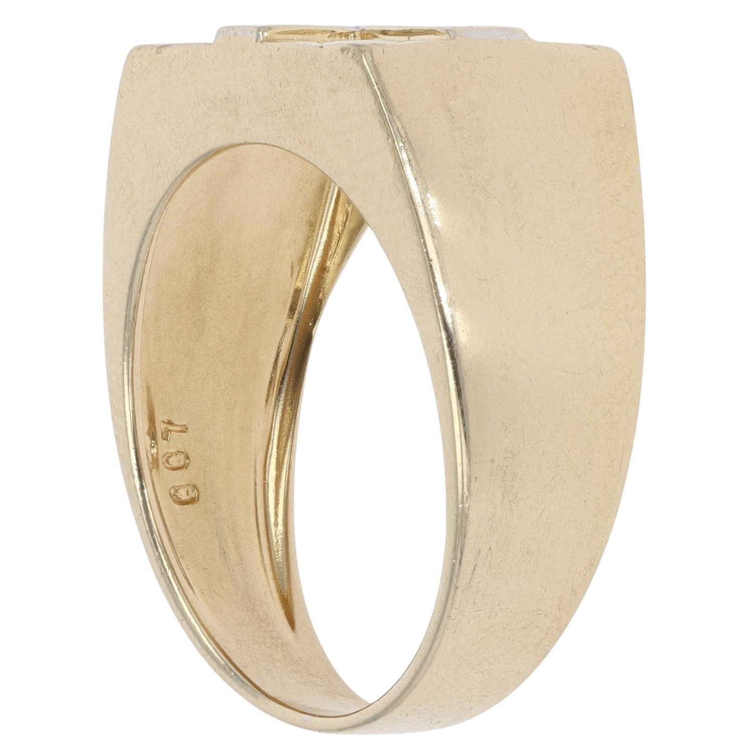 9ct Yellow Gold 0.07ct Diamond Union Jack Signet Ring RAMS944361139002 ...