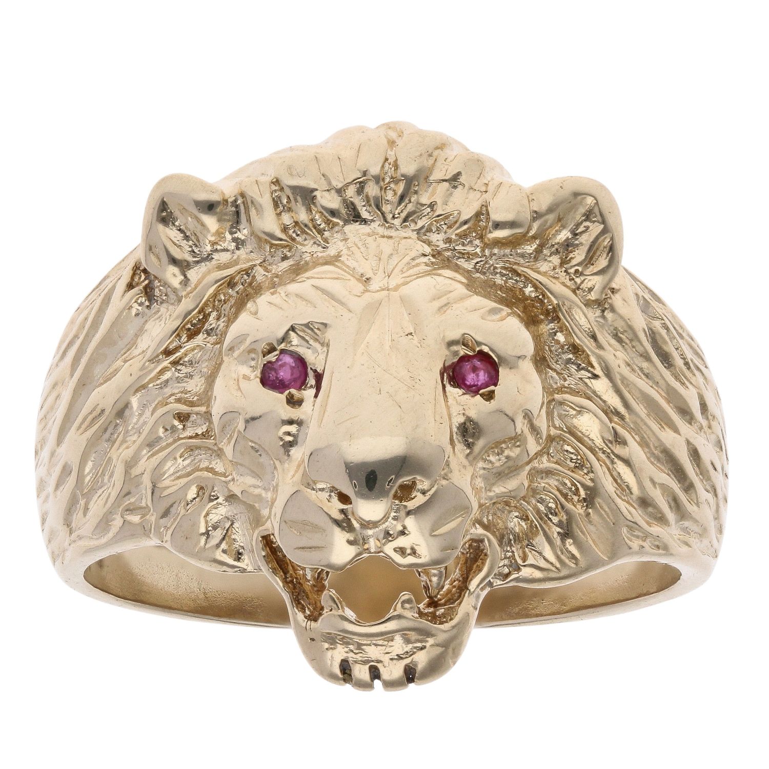 9ct Yellow Gold Ruby Lion Ring RAMS681352957011 | Ramsdens Jewellery