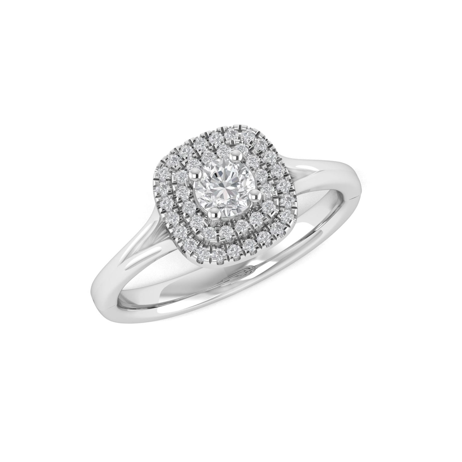 9ct White Gold 0.45ct Diamond Square Engagement Ring RAMSR3569B2-SR9W ...