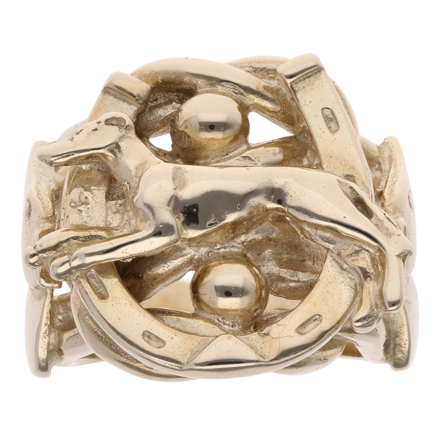 9ct Yellow Gold Greyhound Horseshoe Ring RAMS3410000010-Z | Ramsdens ...