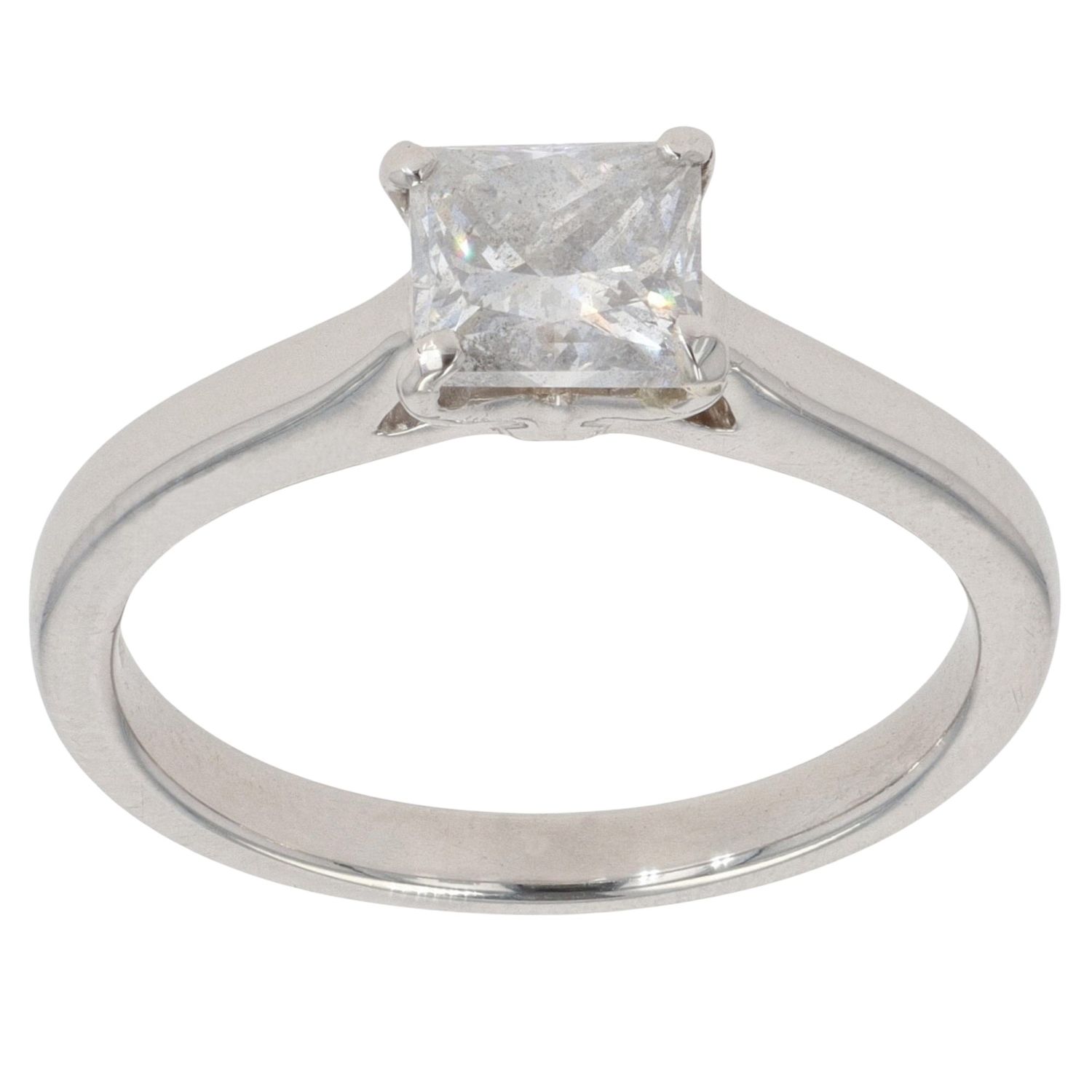 Platinum 0.85ct Princess Cut Diamond Solitaire Ring RAMS995350473009 | Ramsdens Jewellery