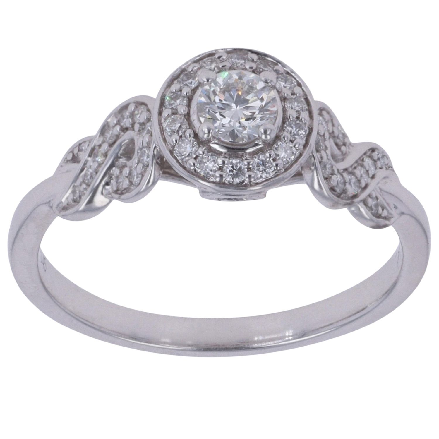 18ct White Gold 0.45ct Brilliant Cut Diamond Cluster Ring RAMS713361768014 | Ramsdens Jewellery