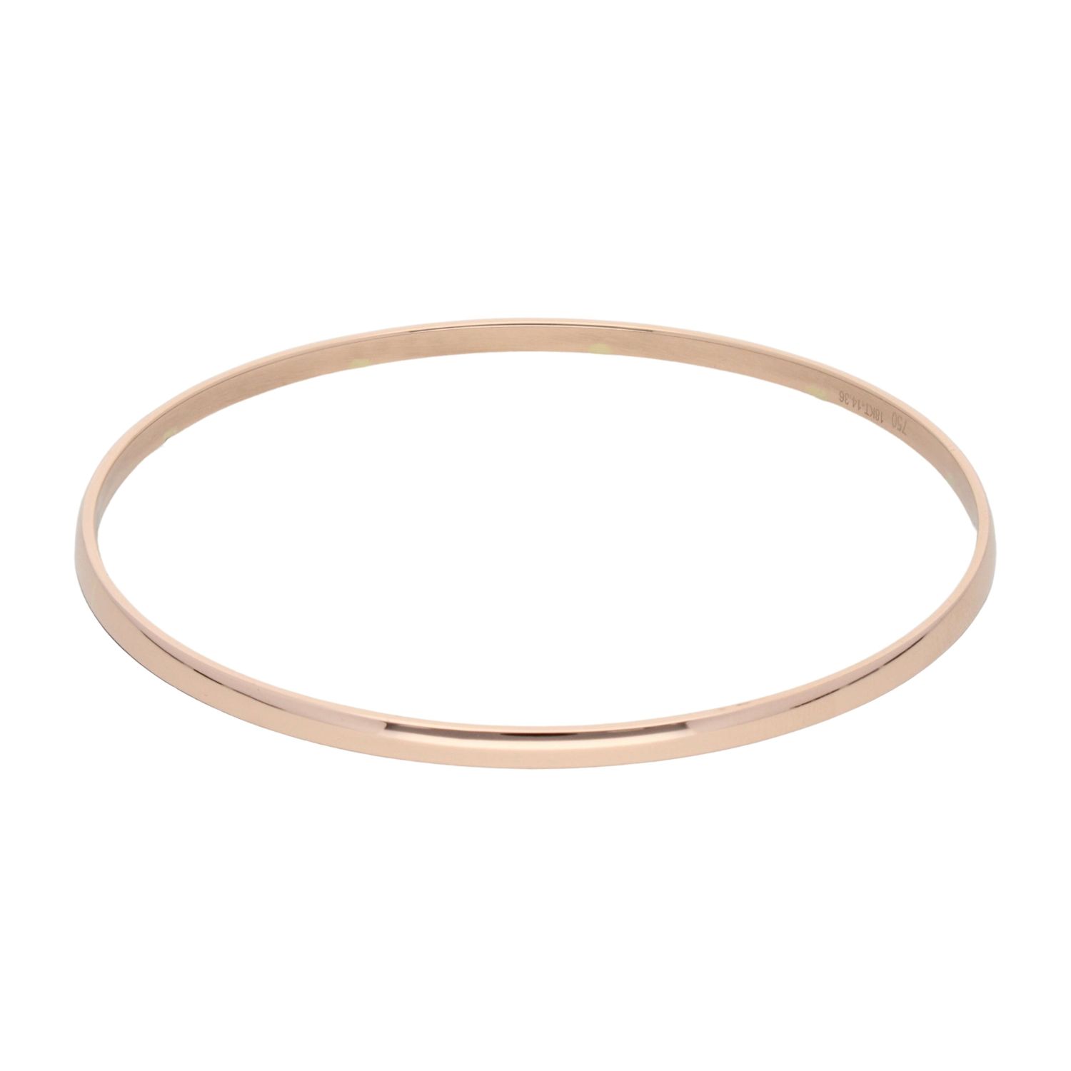 18ct Rose Gold And Platinum Plain Bangle | Ramsdens Jewellery