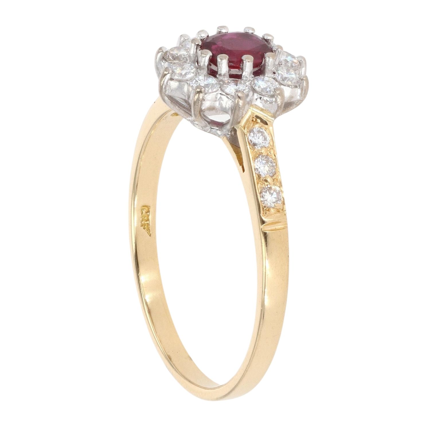 18ct Yellow Gold 0.25ct Diamond And Ruby Cluster Ring | Ramsdens Jewellery