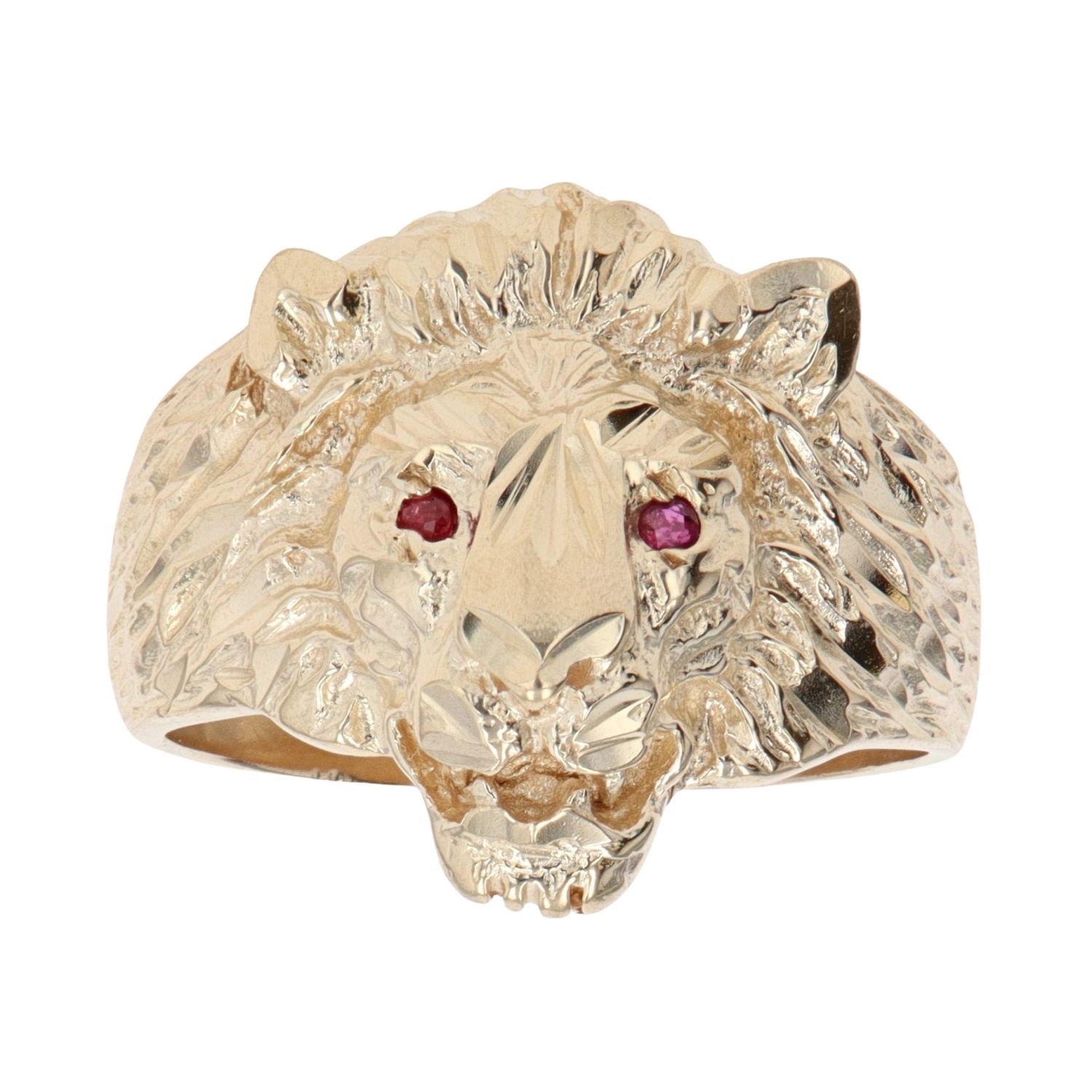 9ct Yellow Gold Ruby Lion Ring RAMS755360215014 | Ramsdens Jewellery
