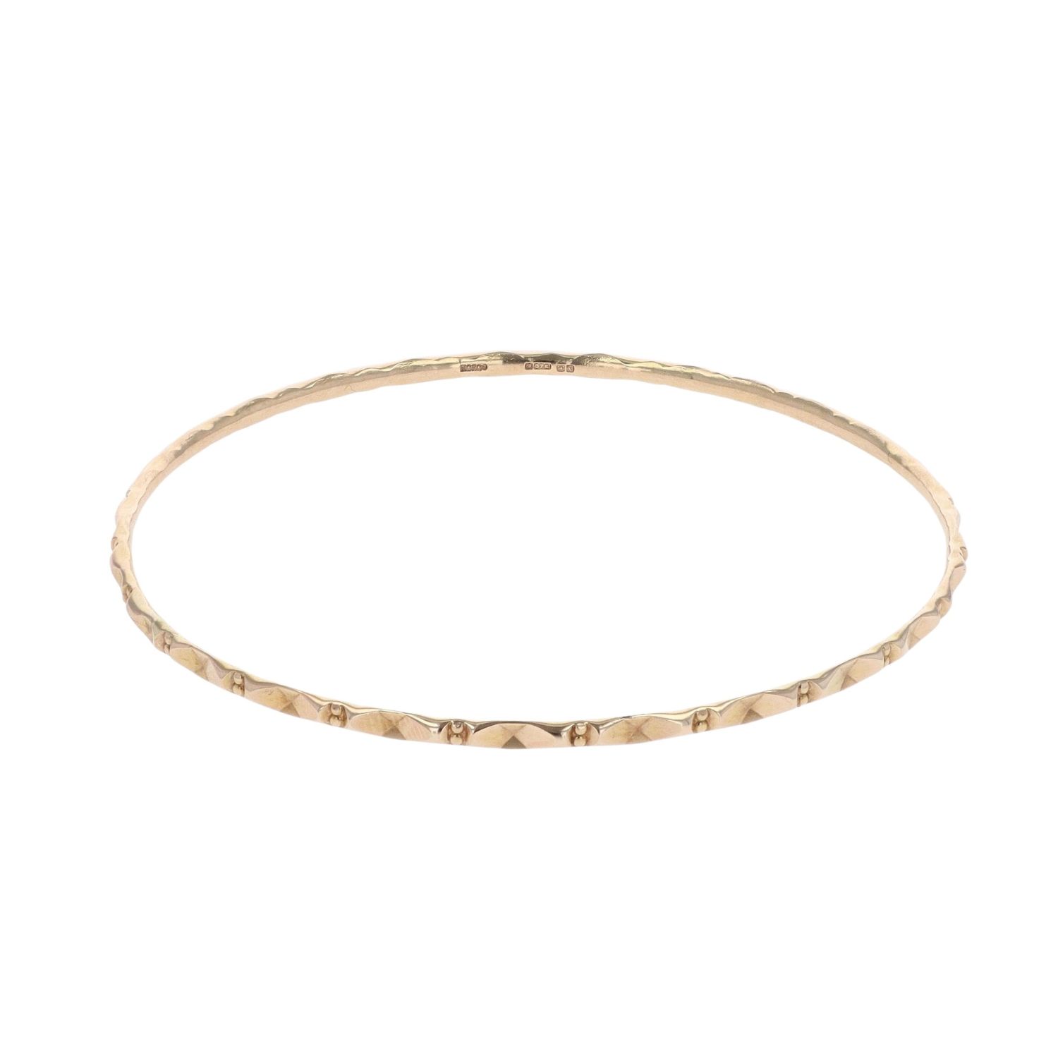 9ct Yellow Gold Patterned Bangle RAMS617329049007 | Ramsdens Jewellery