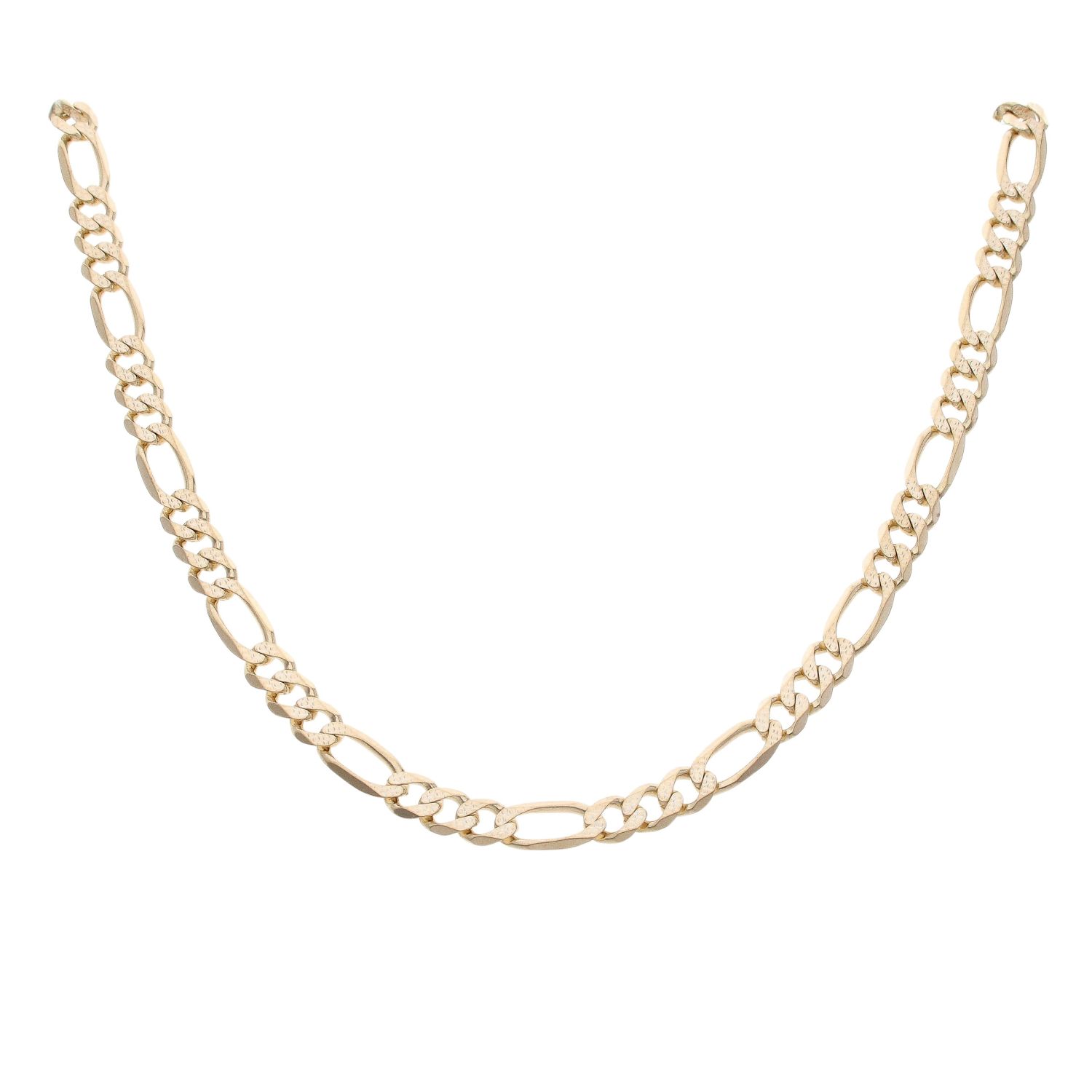 9ct Yellow Gold Diamond Cut Figaro Chain 24" RAMS998357114002 ...