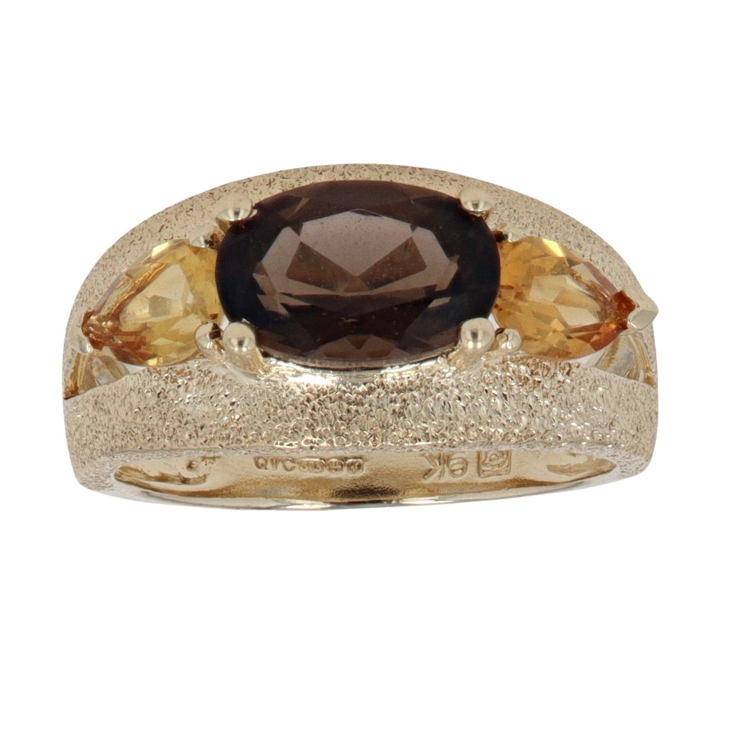 9ct Yellow Gold Citrine and Smoky Quartz Ring RAMS755336012015 ...