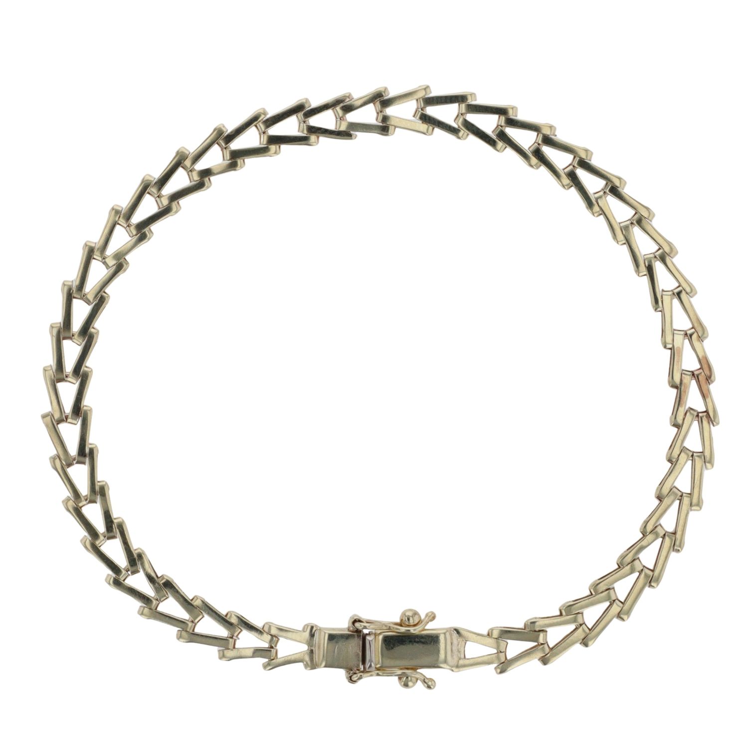 9ct Yellow Gold Fancy V Link Bracelet 7.5" RAMS713366693007 | Ramsdens ...