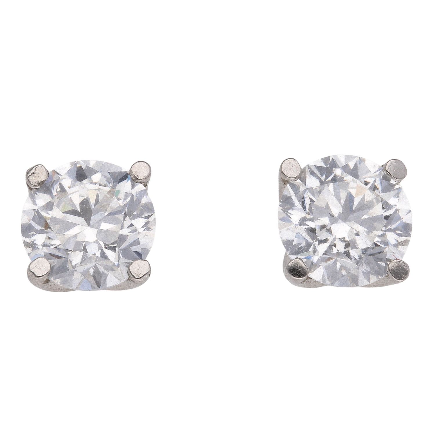 Platinum 1.61ct Brilliant Cut Diamond Stud Earrings RAMS199359639003 | Ramsdens Jewellery