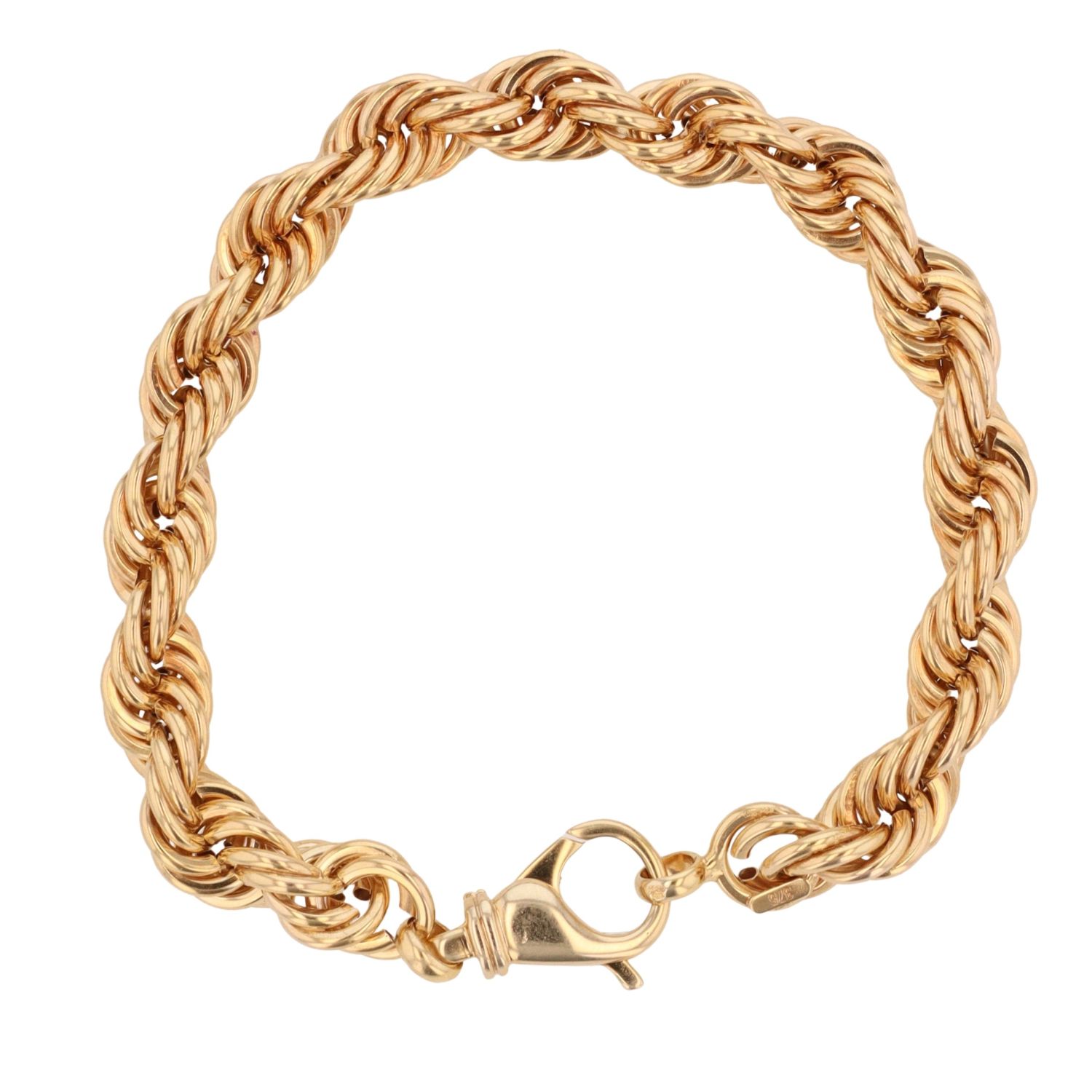 9ct Yellow Gold Rope Bracelet 8" RAMS996362460001 | Ramsdens Jewellery