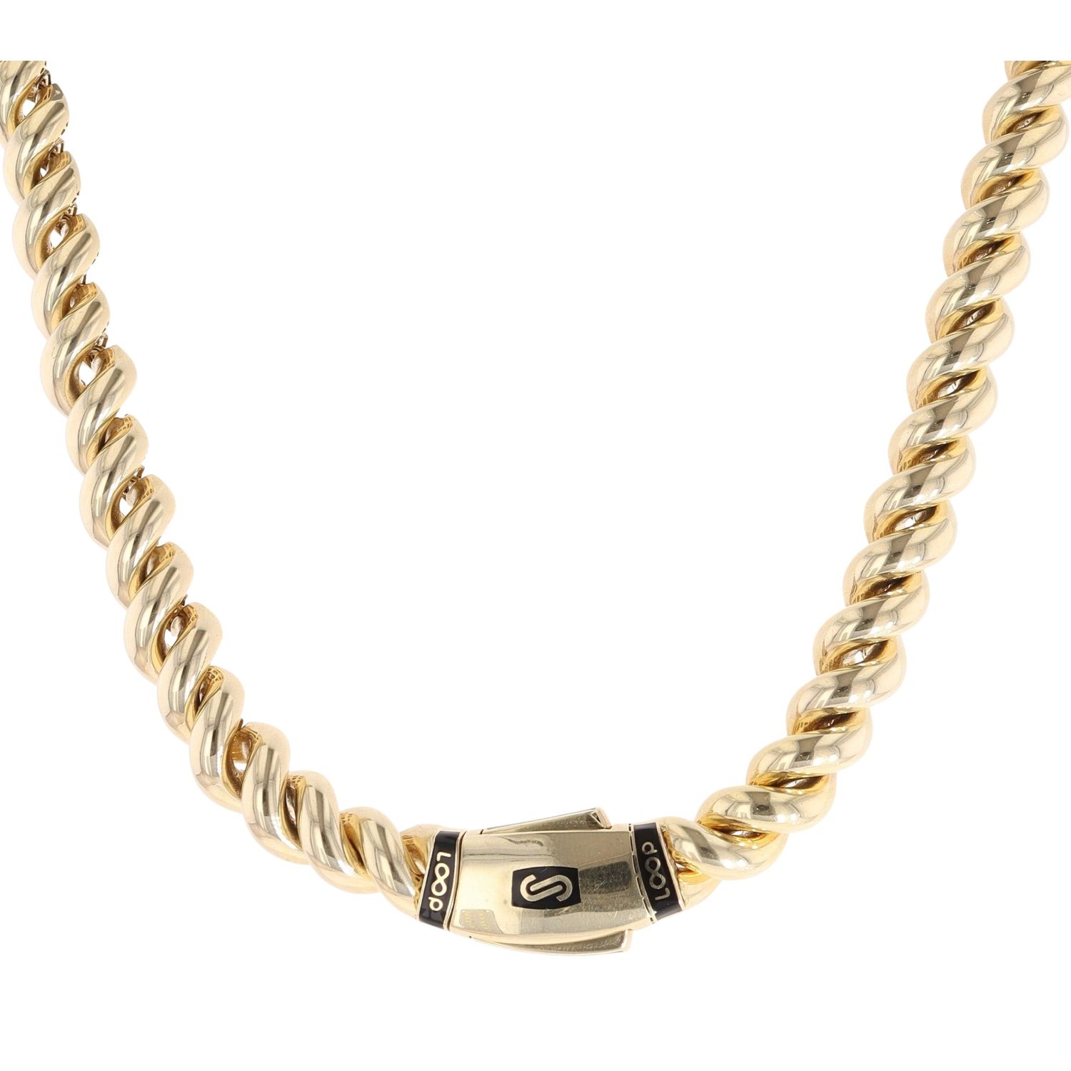 14ct Yellow Gold Monaco Loop Plain Lock Chain 18" RAMS3830003165 ...