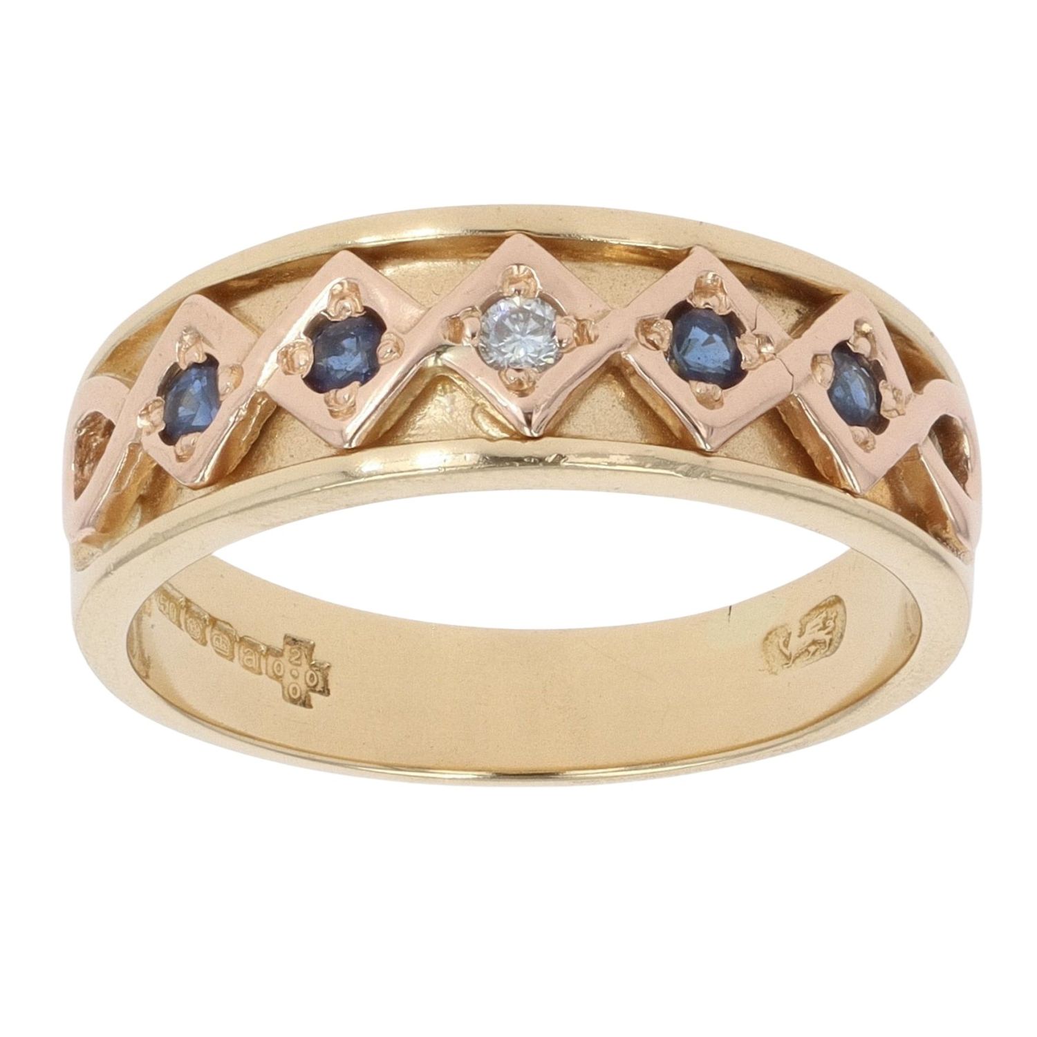 18ct Yellow Gold 0.03ct Diamond and Sapphire Clogau Ring RAMS140315499016 Ramsdens Jewellery