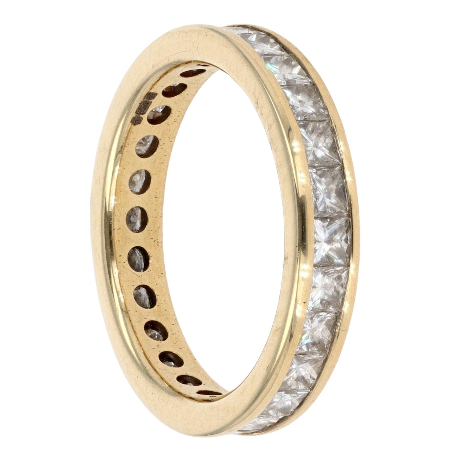 18ct Yellow Gold 2.00ct Princess Cut Diamond Full Eternity Ring ...