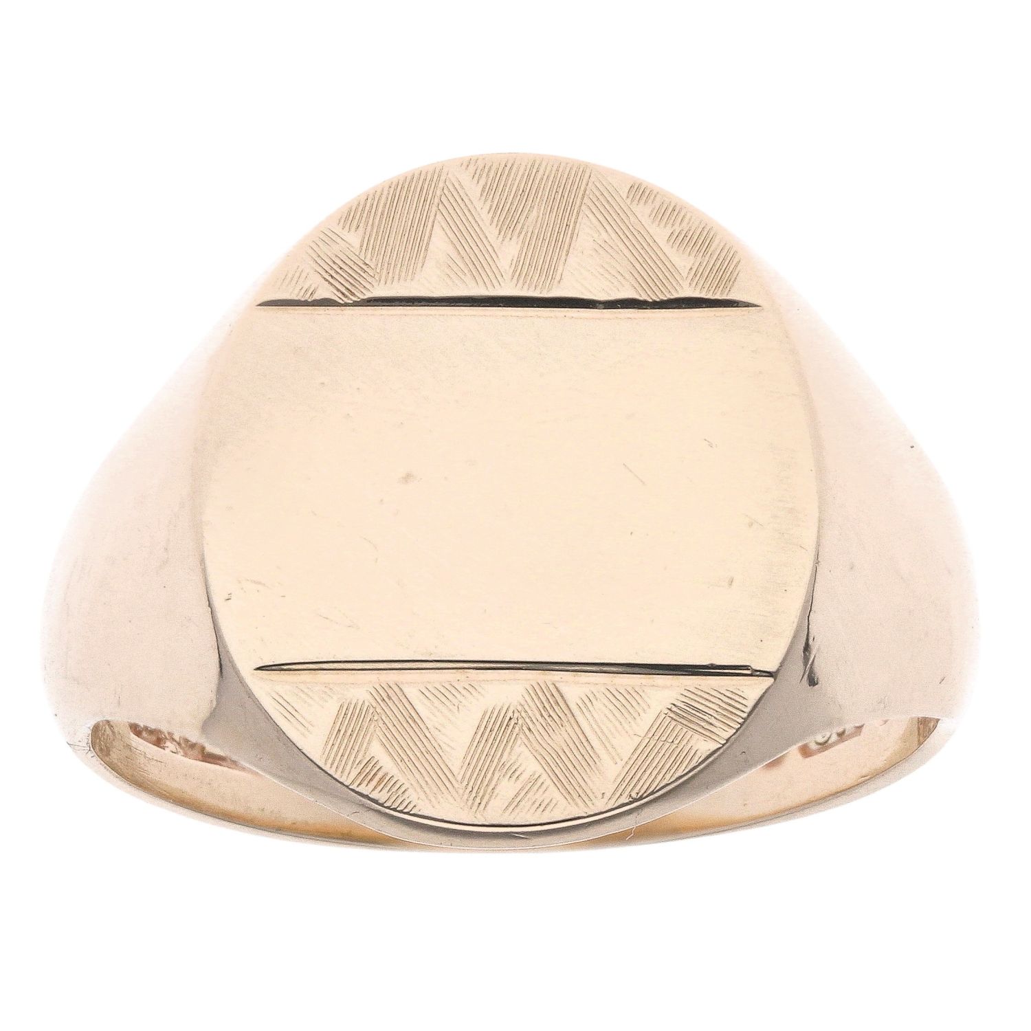 9ct Yellow Gold Patterned Signet Ring RAMS123336889003 | Ramsdens Jewellery