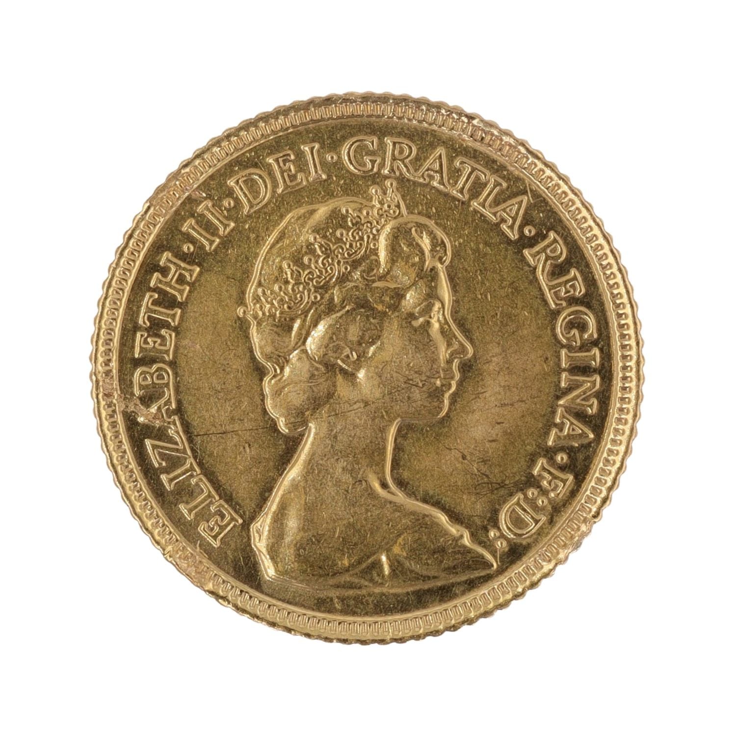 1982 Elizabeth II Half Sovereign Coin RAMS964380787004 | Ramsdens Jewellery