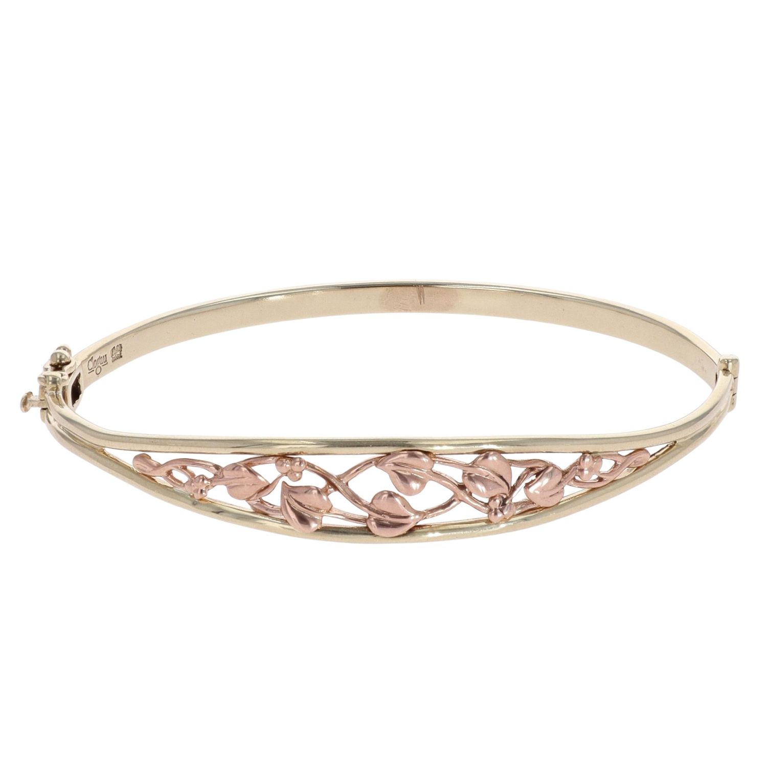 9ct Yellow and Rose Gold Clogau Vine of Life Hinged Bangle RAMS966347065002 | Ramsdens Jewellery