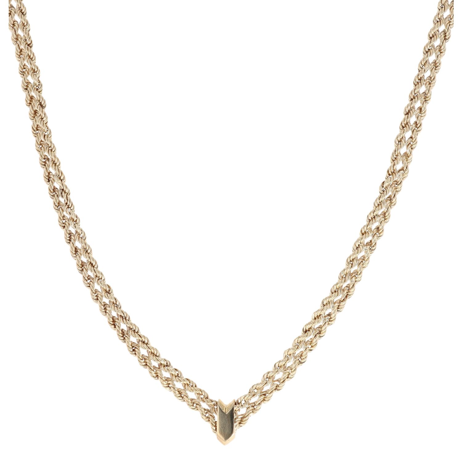 9ct Yellow Gold Collarette Rope Chain 16" RAMS910365100011 | Ramsdens ...