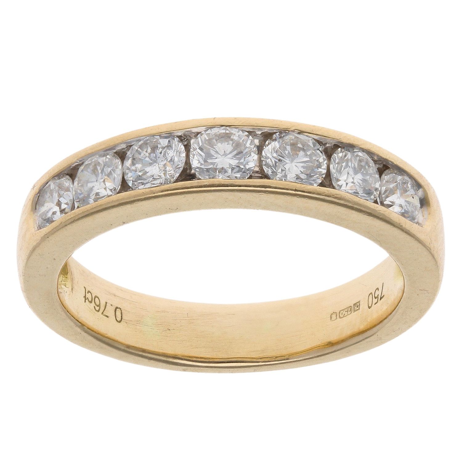 18ct Yellow Gold 0.76ct Half Eternity Ring RAMS204901202301 | Ramsdens ...