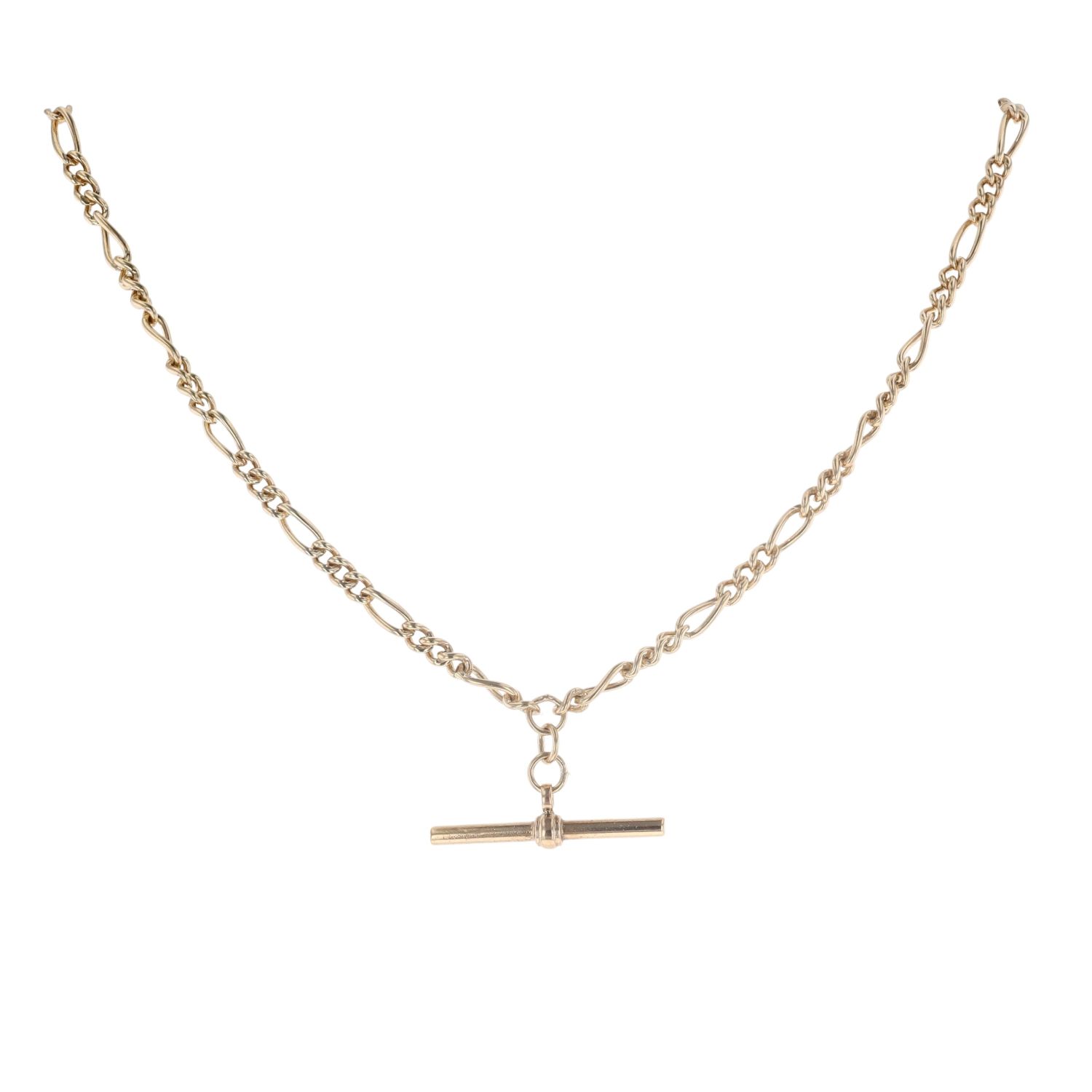 9ct Yellow Gold Figaro T-Bar Chain 18" RAMS770299268003 | Ramsdens ...