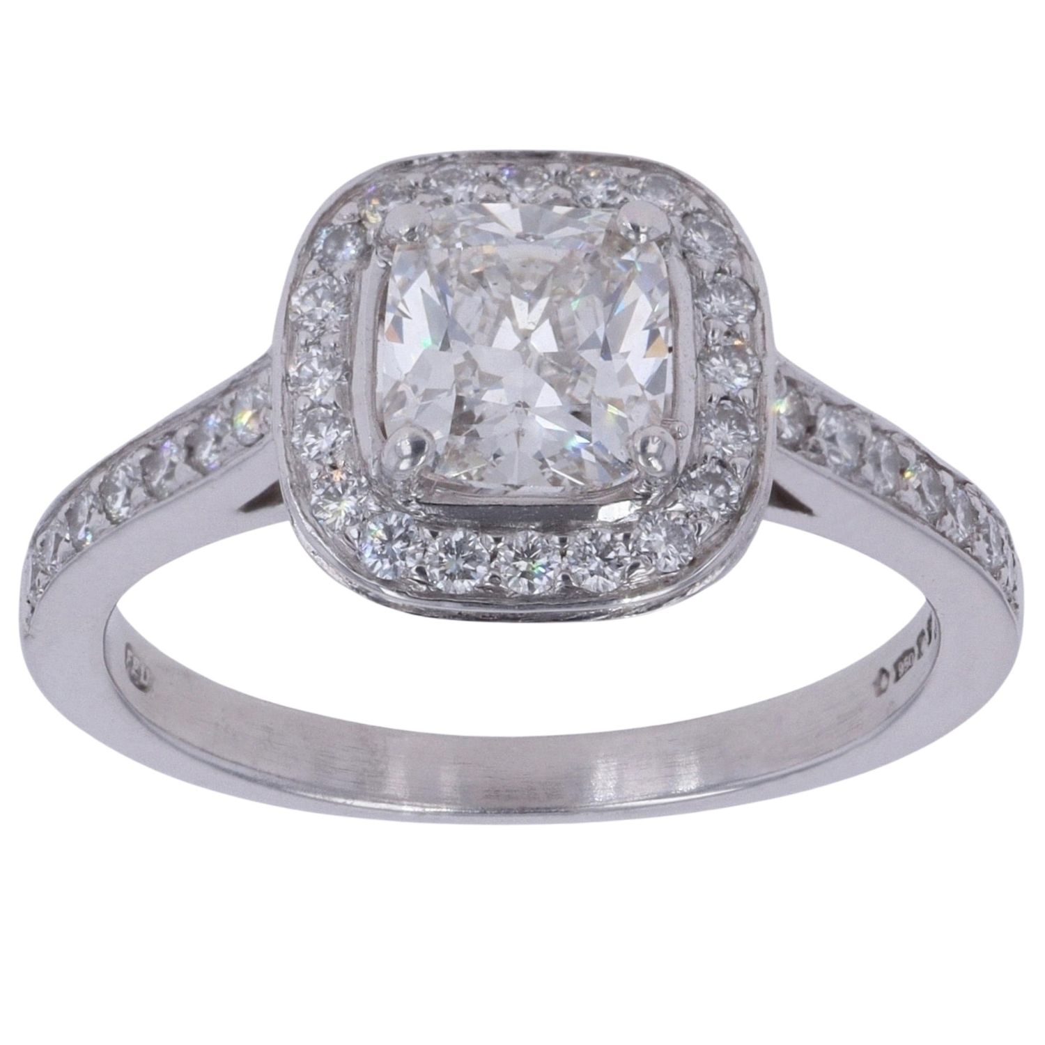 Platinum 1.30ct Diamond Solitaire Halo Ring RAMS960332145011 | Ramsdens ...
