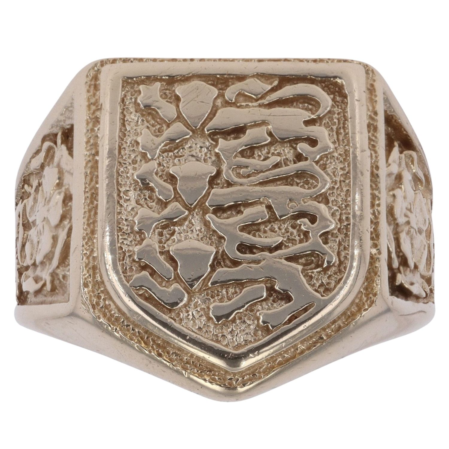 9ct Yellow Gold Three Lions England Ring RAMS993370358011 | Ramsdens ...