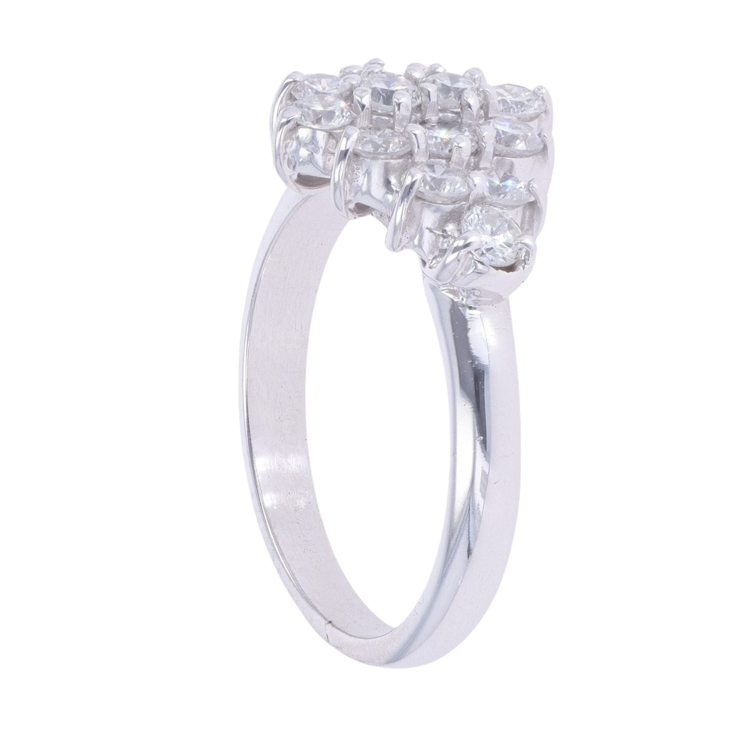 18ct White Gold 1.10ct Brilliant Cut Diamond Cluster Ring RAMS942261108004 | Ramsdens Jewellery