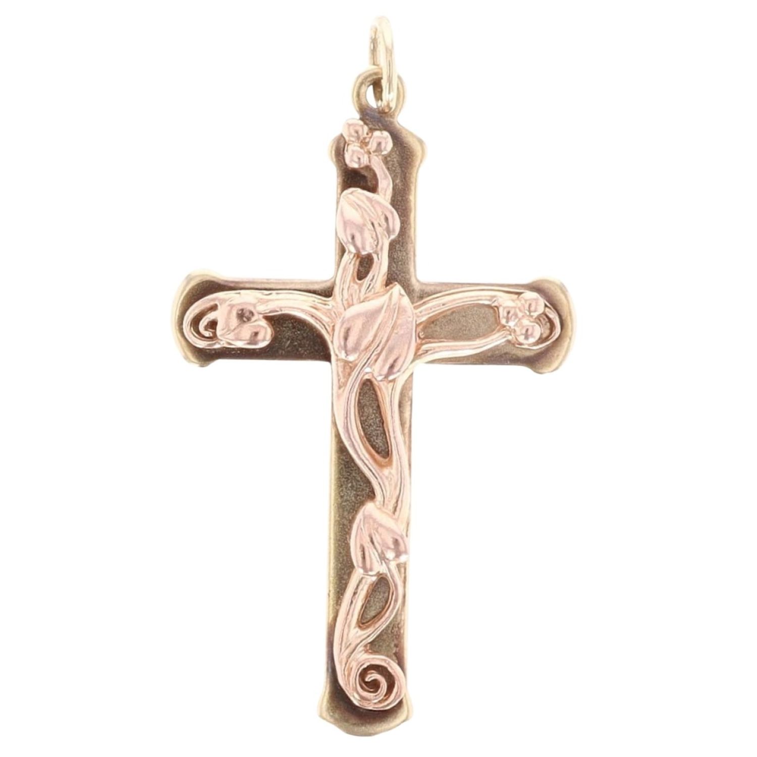 9ct Yellow and Rose Gold Clogau Tree Of Life Cross Pendant ...
