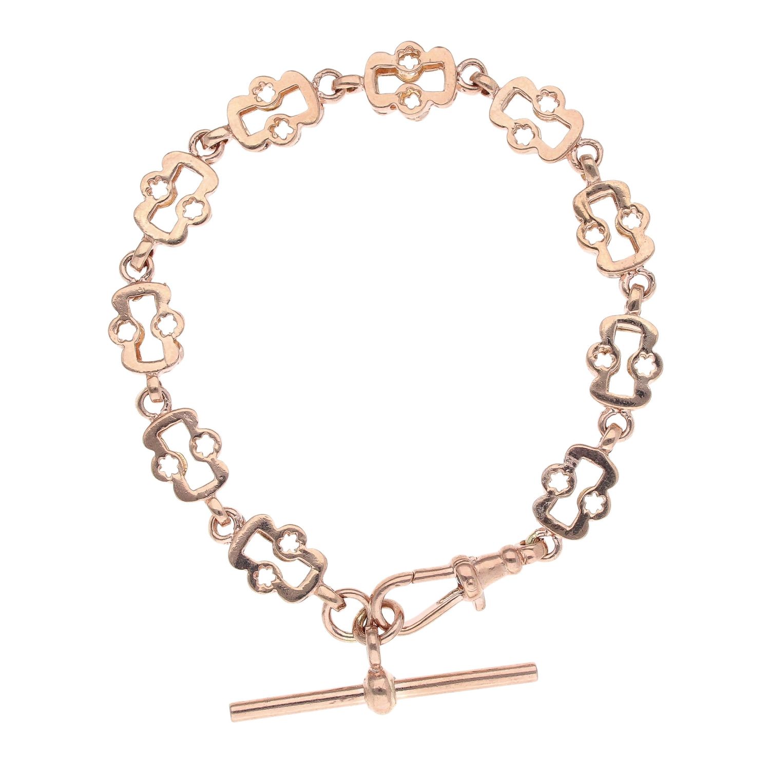 9ct Rose Gold T-Bar Fancy Bracelet 7.5" RAMS720364303002 | Ramsdens ...