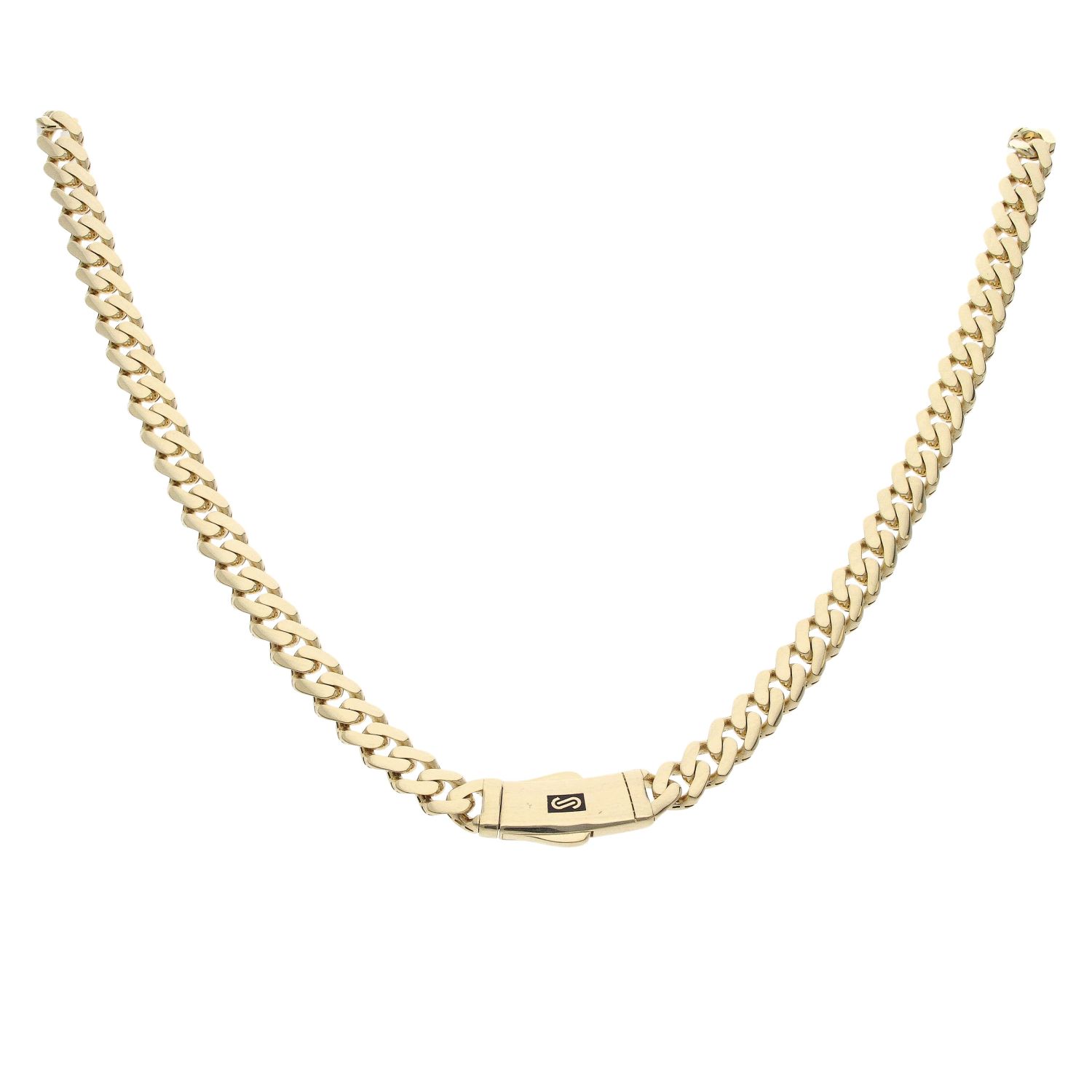 14ct Yellow Gold Monaco Curb Classic Plain Lock Chain 20 ...