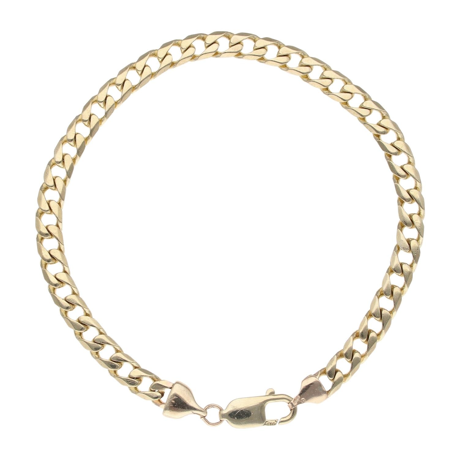 9ct Yellow Gold Curb Bracelet 9" RAMS918371990005 | Ramsdens Jewellery