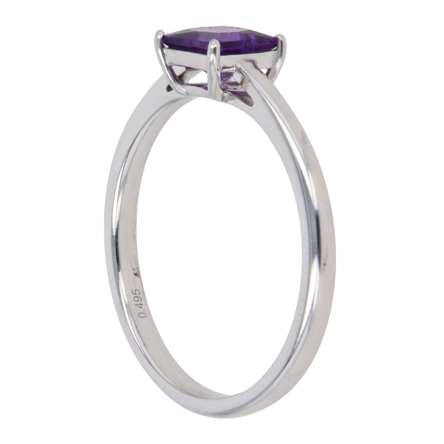 18ct White Gold Amethyst Single Stone Ring RAMS773362491007 | Ramsdens ...
