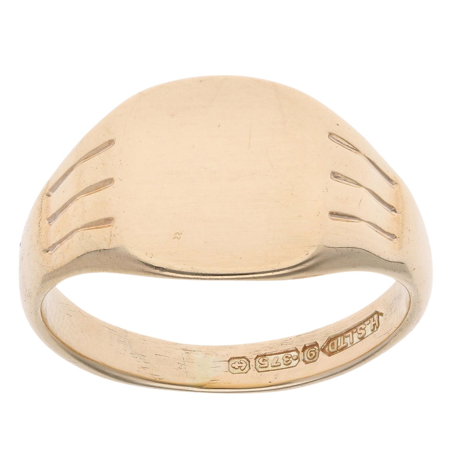 9ct Yellow Gold Patterned Signet Ring RAMS136308320014 | Ramsdens Jewellery