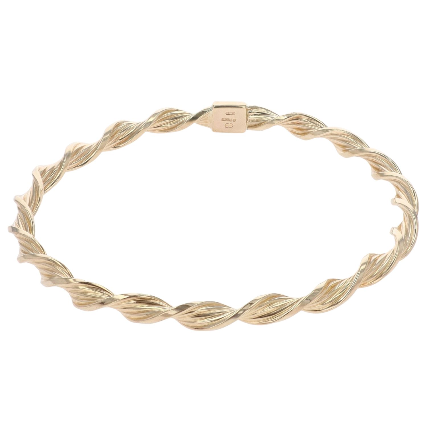 9ct Yellow Gold Plain Twisted Bangle RAMS988353698001 | Ramsdens Jewellery