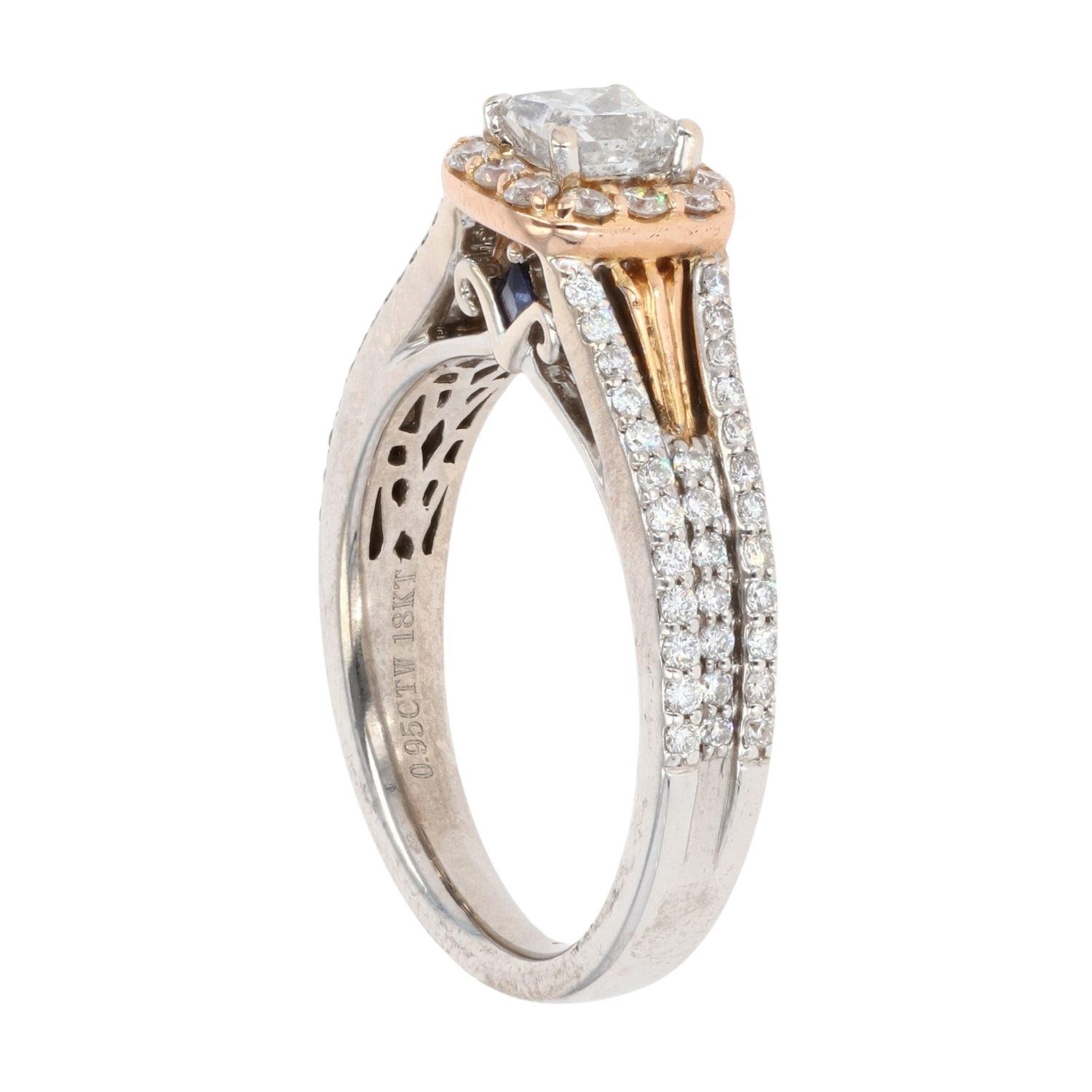 18ct White And Rose Gold 0.95ct Diamond Vera Wang Cluster Ring RAMS140312557044 | Ramsdens Jewellery