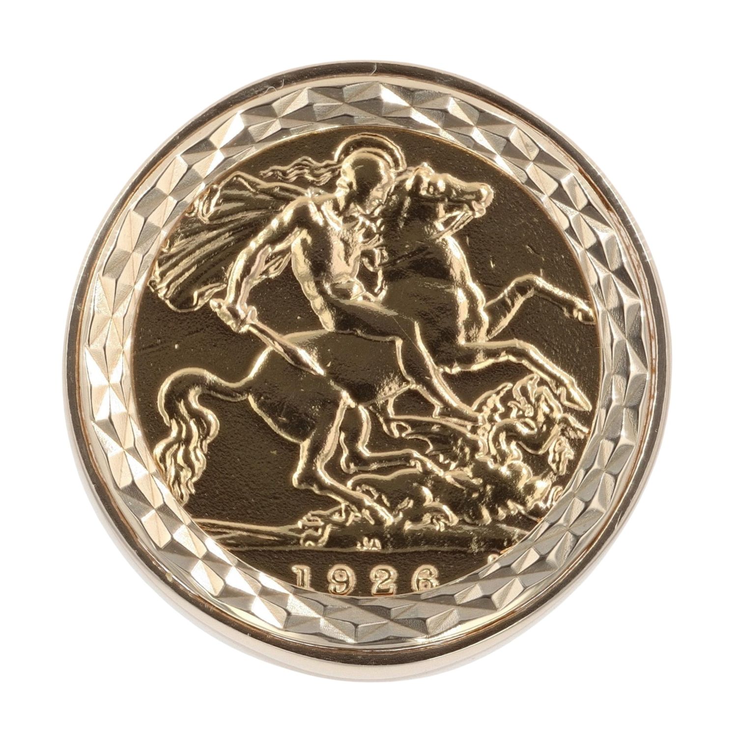 9ct Yellow Gold 1926 George V Half Sovereign Coin Ring RAMS846353089031 ...