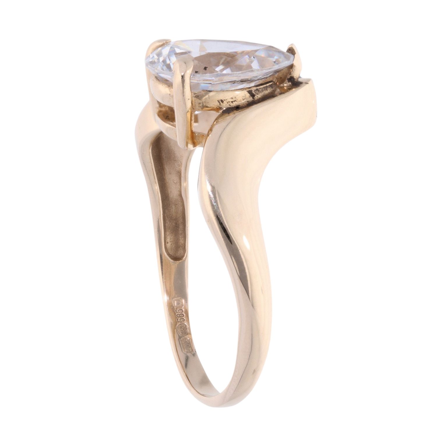 14ct Yellow Gold Pear Cut Cubic Zirconia Ring | Ramsdens Jewellery