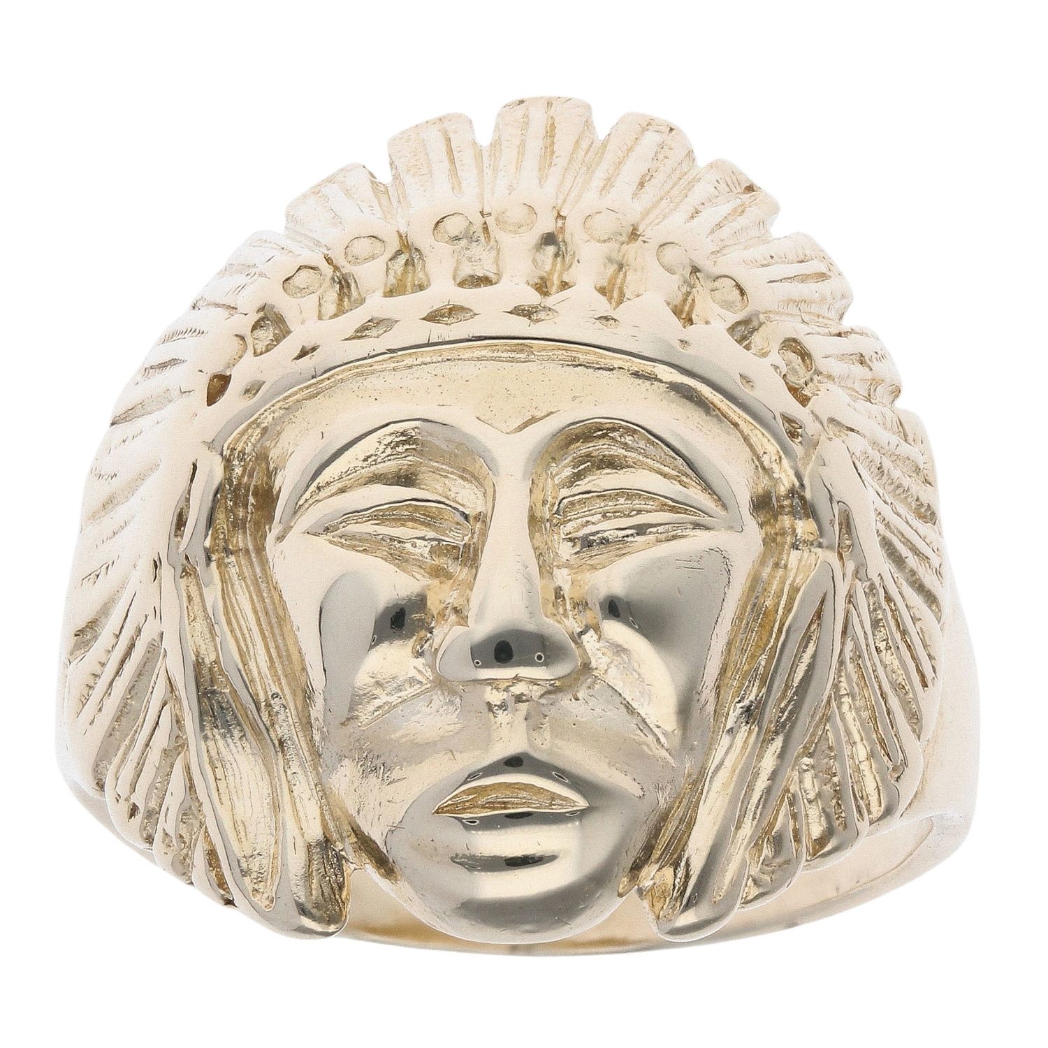 9ct Yellow Gold Native American Fancy Ring RAMS986327348001 | Ramsdens ...