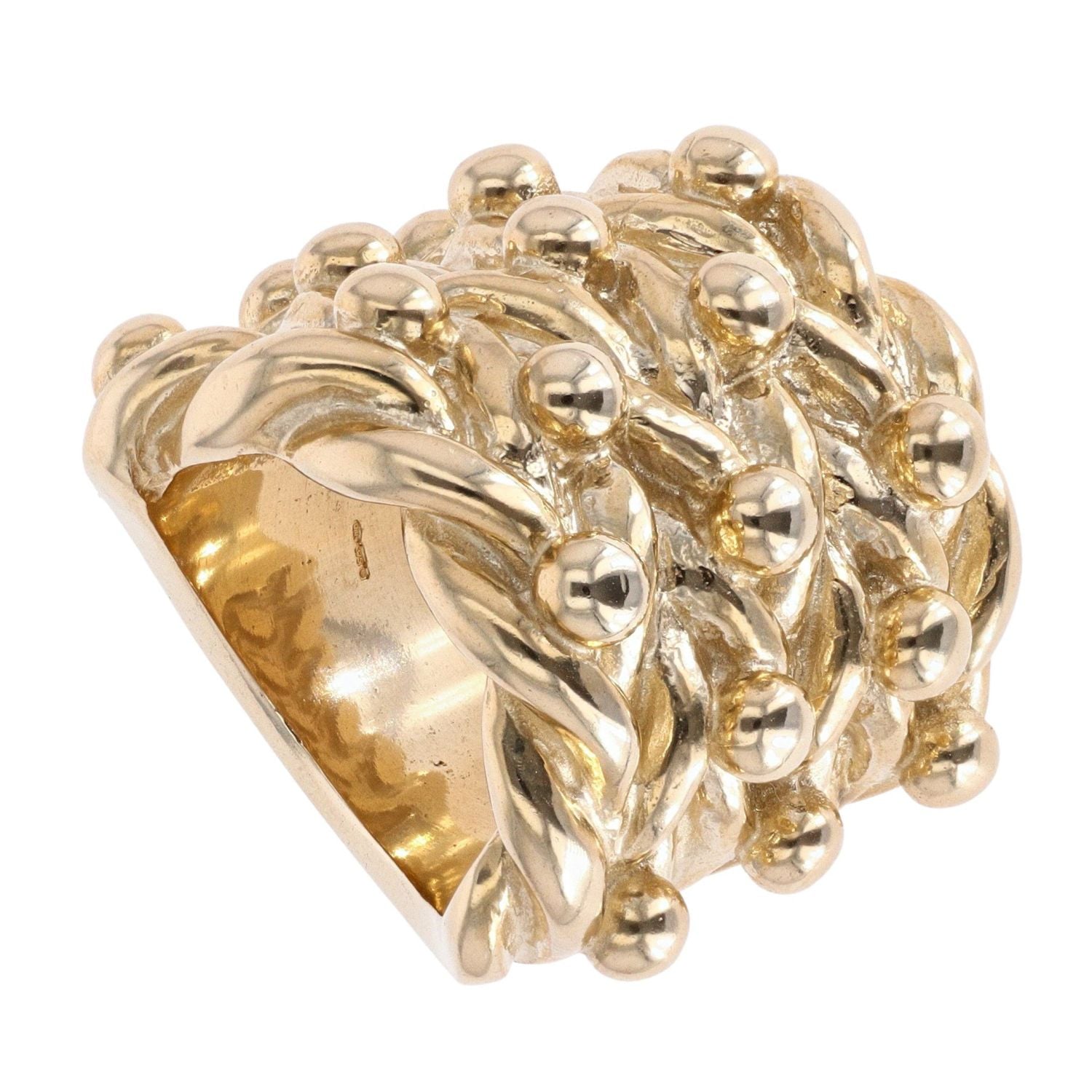 9ct Yellow Gold Four Row Keeper Ring RAMS4430000081-Z+5 | Ramsdens ...